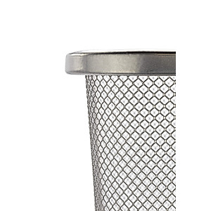 Brookstone BKH1461, [3 Pack] Metallic Mesh Wastebasket for Office & Home, Open Top, Under Desk Trash Can, Lightweight & Sturdy Recycling Bin, Standard, Silver
