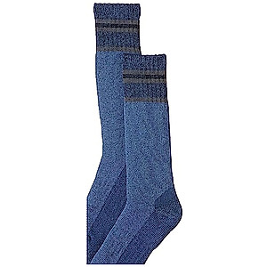 Carhartt Men's Heavyweight Synthetic-Wool Blend Boot Sock 2 Pack, Denim, Large