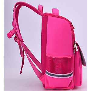 YUSSTAR Kids Backpack Chest Strap Kindergarten Elementary 1-2 Grader Boy Girl School Bag (Cat1-rose)