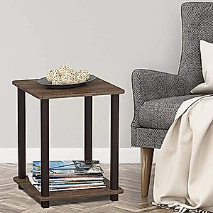 Furinno Simplistic Set of 2 End Table, Walnut/Brown