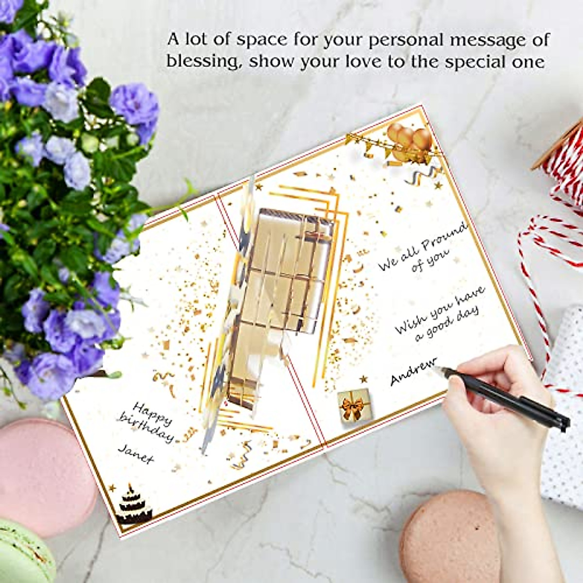 50th Birthday Pop Up Cards for Women or Men, 3D Greeting Card with Gilding Poster Cover, Funny 50th Birthday Gifts Idea for Party Supplies, Unique 50 Year Anniversary For Mom Dad, Back In 1973, Jumbo