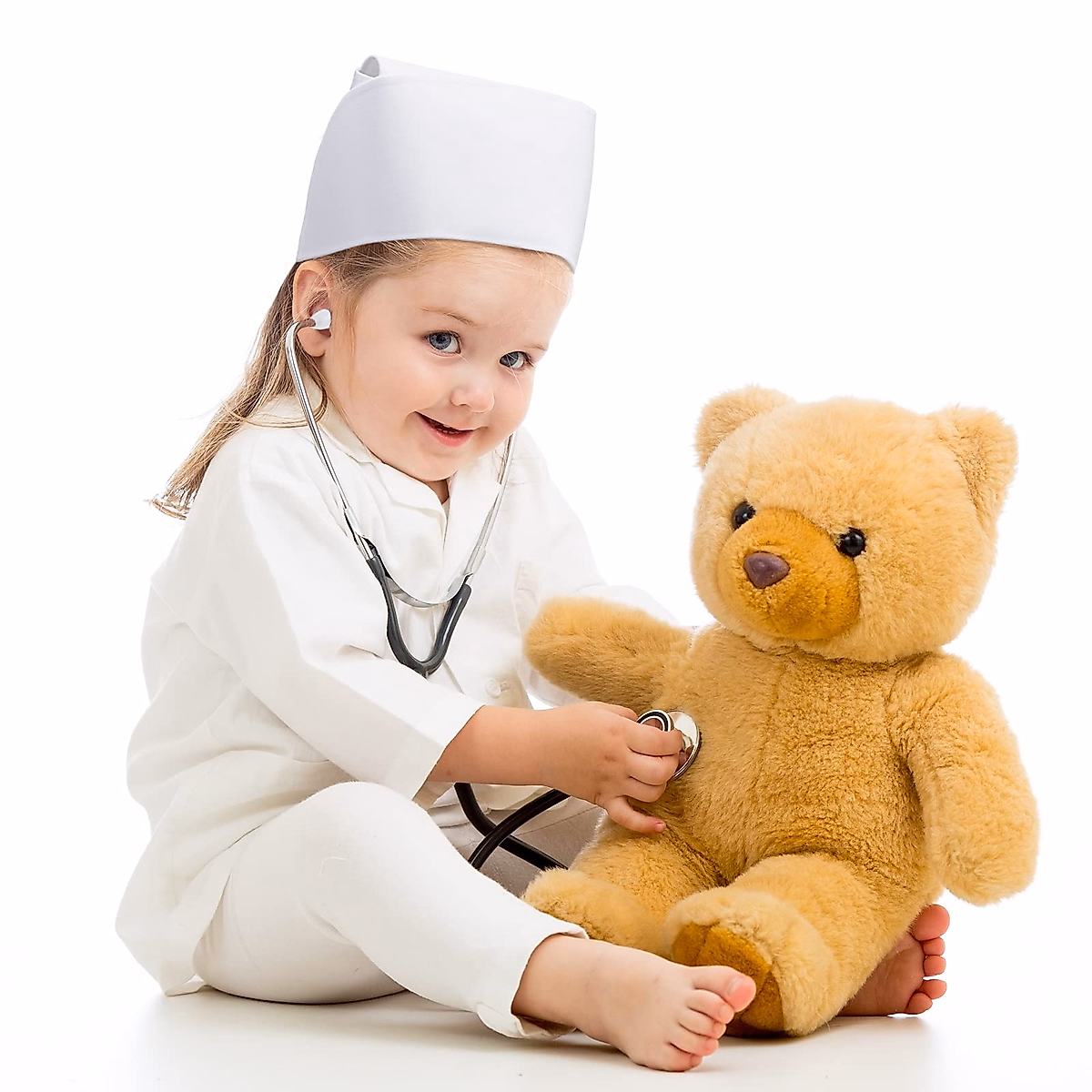 Sumind Stethoscope Nurse Hat Halloween Costume Accessory for Paramedic Doctor Nurse Cosplay Costume Accessories for Men and Women As Pictures Shown