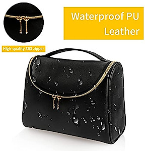 Ethereal Travel Makeup Bag, Cosmetic Bag for Women Large Capacity Makeup Organizer Bag Vegan Leather Makeup Brushes Bag Waterproof Toiletry Bag for Women