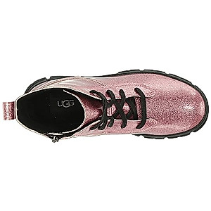 UGG Girls T Ashton LACE UP Fashion Boot, Glitter Pink, 12 Little Kid