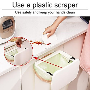 Hanging Kitchen Trash Can,2.4 Gallon Waste Bin with Lid for Kitchen,Small Plastic Compost Bin for Counter Top or Under Sink,Mountable Garbage Can for Bedroom,Bathroom, Cabinet,Car and Office,White