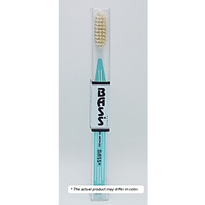 Tooth Brush - Plastic Pin Striped Handle - Natural Bristle Bass Brushes 1 Tooth
