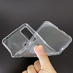 Ytaland for TCL 30XL Case, with 2 x Tempered Glass Screen Protector. Crystal Clear Silicone Shockproof TPU Bumper Protective Phone Case Cover