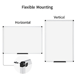 VIZ-PRO Dry Erase Board/Whiteboard, 48 x 36 Inches, Wall Mounted Board for School Office and Home