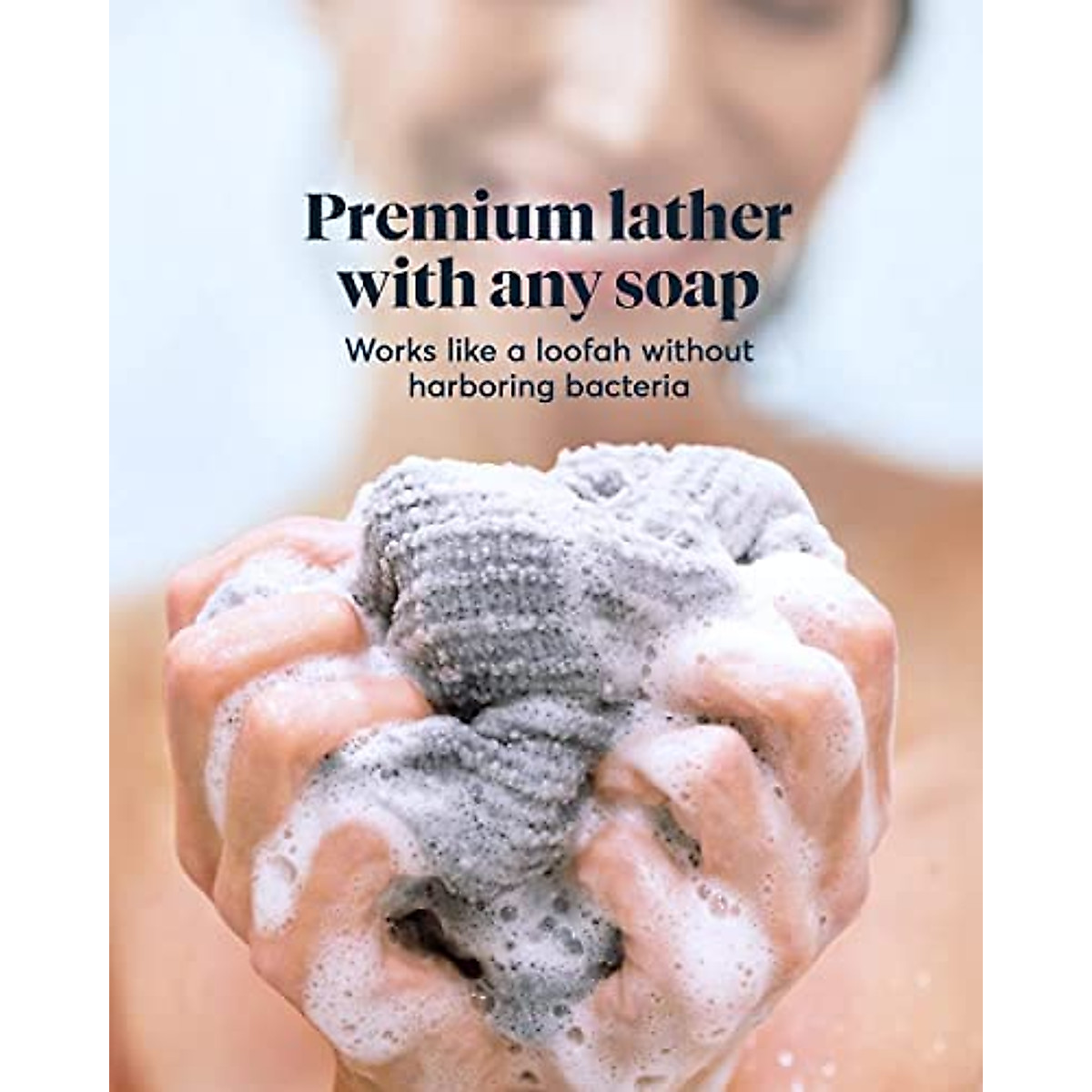 SUTERA - Exfoliating Shower Towel, Premium Japanese Scrub Wash Cloth, Deep Cleanse for Body Face, Microabrasion Duo Fibers Durable Quick Drying, Asian Spa Skin Care Bath Washclose, Extra Long Design