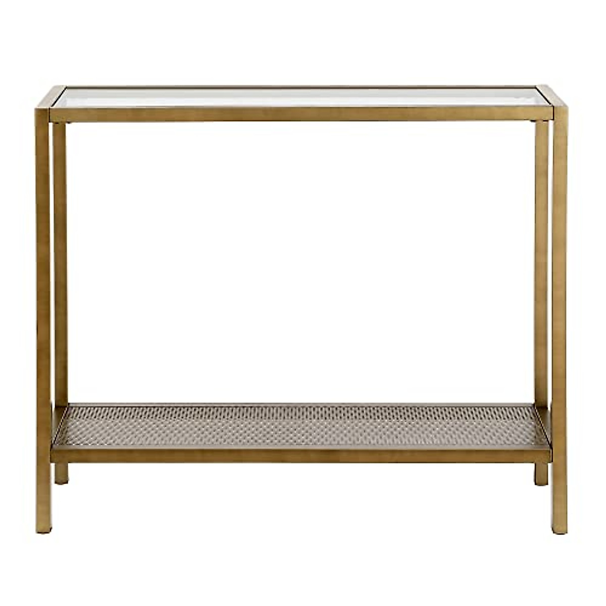 Henn&Hart 36" Wide Rectangular Console Table in Brass, Entryway Table, Accent Table for Living Room, Hallway