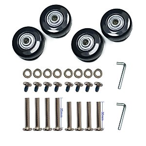 4 Wheels Wear-Resistant Mute Outer Diameter 2 inches Luggage Suitcase Replacement Wheels Rubber Swivel Caster Wheels Repair Kits (2 in x 0.7 in)