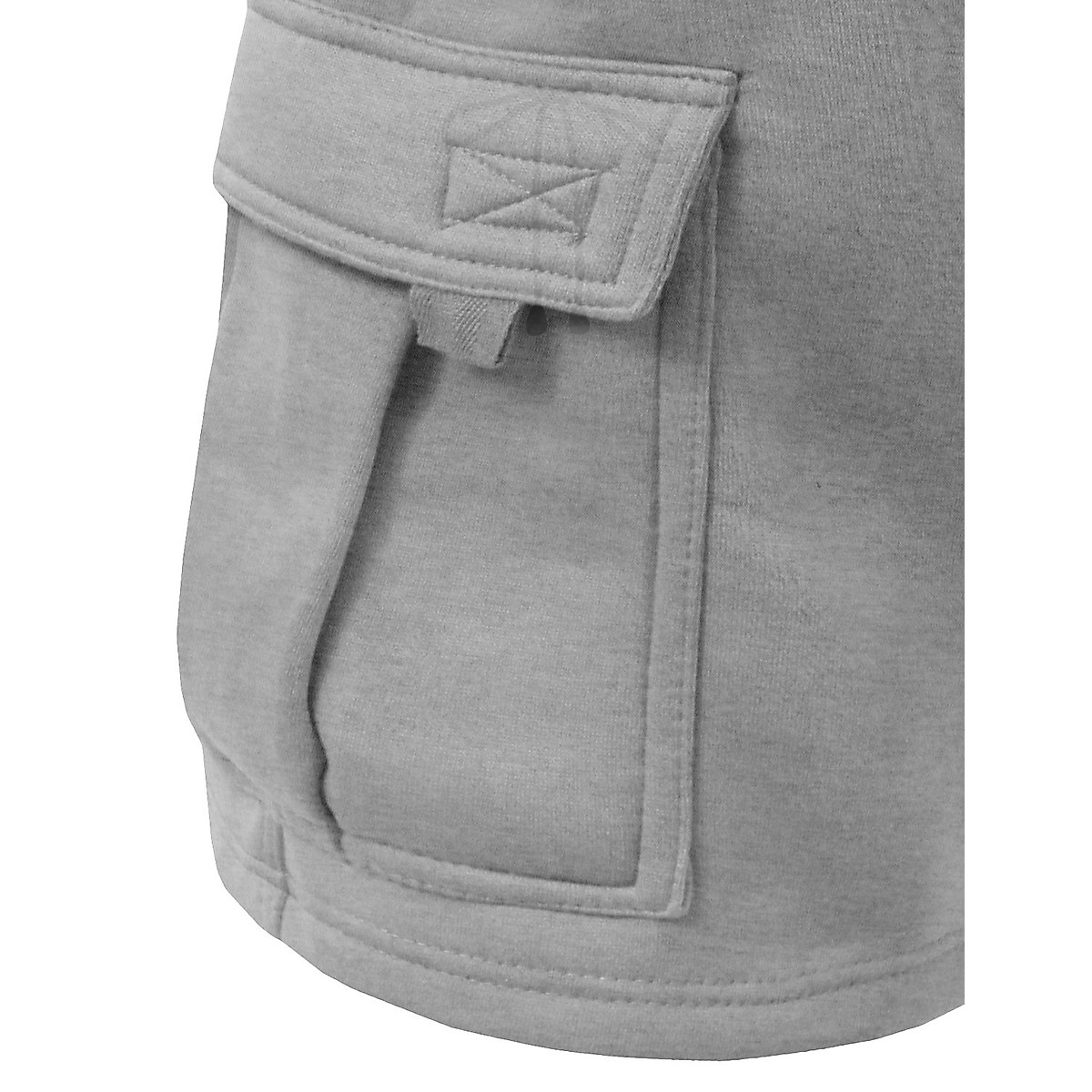 NE PEOPLE Men’s Cargo Shorts – Active Casual Comfy Workout Gym Elastic Drawstring Fleece Pockets Sweat Pants NEMP07 Hgray XL HeatherGray
