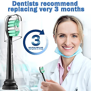 Aoremon Replacement Heads for Sonicare - Replacement Brush Heads Compatible with Philips Sonicare Snap-on Electric Toothbrush (Black),8 Pcs