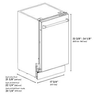 ZLINE Autograph Edition 18" Compact 3rd Rack Top Control Dishwasher in Stainless Steel with Matte Black Handle, 51dBa (DWVZ-304-18-MB)