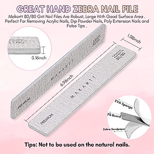 Makartt Nail File: 80 80 Grit Emery Boards for Nails, 10pcs Professional Washable Doubled Sides Coarse Toenail Filer Heavy Duty for Acrylic and Extension Gel Removal, Pedicure Manicure Tools