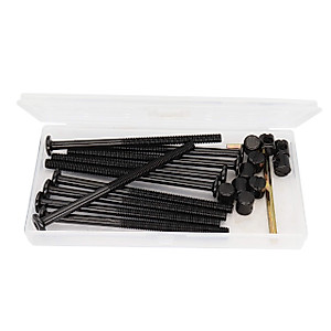 cSeao 10-Pack M6 100mm Black Socket Cap Screws Barrel Nuts Set for Furniture Crib Chairs Bunk Bed (M6x100mm)