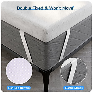 3 Inch Twin XL Mattress Topper, 3-Zone Firm Supportive Foam for Back Pain, Cooling Gel Memory Foam Bed Topper with Non-Slip Bottom, Removable Soft Cover, CertiPUR-US and Oeko-TEX Certified