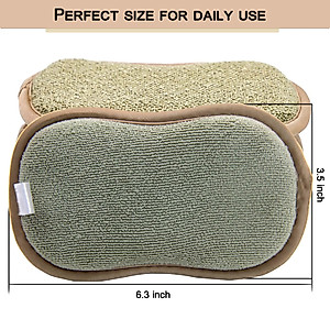 MetaForms Multi-Purpose Scrub Sponges Kitchen - 6 Pack, Non-Scratch Microfiber Sponges for Cleaning, Along with Heavy Duty Scouring Power - Reusable Dish Sponge for Dishes, Pots and Pans（ Large）