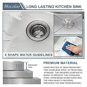 Undermount Bar Sink - Mocoloo 15 x 19 Inch Single Bowl Undermount Kitchen Sink 16 Gauge Stainless Steel Bar Prep Workstation 10" Deep Sinks