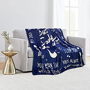 to My Dad Blanket Best Dad Ever Throw Blanket Birthday Gift for Dad Papa Blanket, Blanket from Son/Daughter, Super Soft Flannel Throw Blankets for Dad