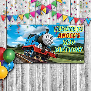 Personalized Birthday Banner for Thomas The Train Theme Party 24"x 48" or 42"x84"
