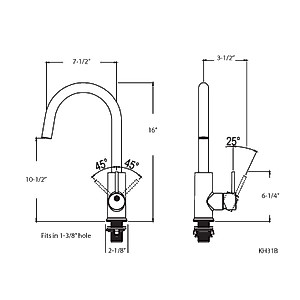 Westbrass KH31BK-20 HotMaster 3 in 1 Kitchen Faucet with DigitHot Instant Hot Water Tank and Single in-Line Water Filter System, Stainless Steel