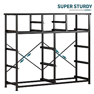 LUMTOK 10-Drawer Dresser, Fabric Dressers Drawers for Bedroom, Hallway, Nursery, Closets, Steel Frame, Wood Top, Easy Pull Handle (Black Wood Veins)