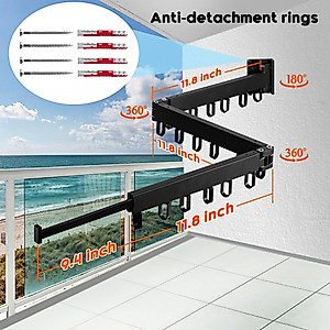 Tbwoet Drying Rack Laundry Room Organization Clothes Drying Racks Foldable Space Saving Wall Mounted Drying Rack Dormitory Apartment Retractable Drying Rack