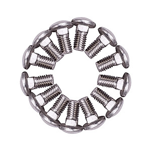 Yinpecly 20Pcs Carriage Bolts M8×16mm Round Head Square Neck Bolt Fasteners 304 Stainless Steel 1.25mm Pitch Silver Tone