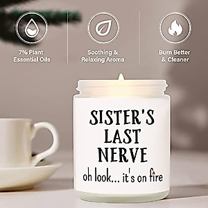 PETALSUN Sister Gifts, Funny Sisters Gifts from Sister Brother, Sister Birthday Gifts for Sister, Gifts for Sister in Law, Lavender Scented Candle