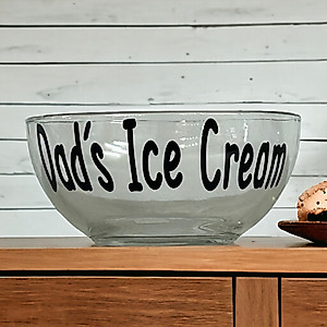 Pop's Ice Cream Bowl, Glass Personalized Dish, Grandpa Gift, Grandma or Mom and Dad, Papa or Pappy, Cereal Candy Snacks