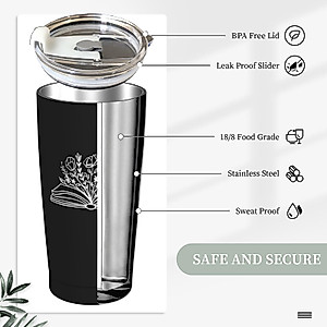 Yipaidel Floral Book 20 OZ Stainless Steel Vacuum Insulated Tumblers Lids Mug, Inspirational Gifts for Sister Best Friends Coworkers, Mothers Day Christmas, Gifts for Mom From Daughter