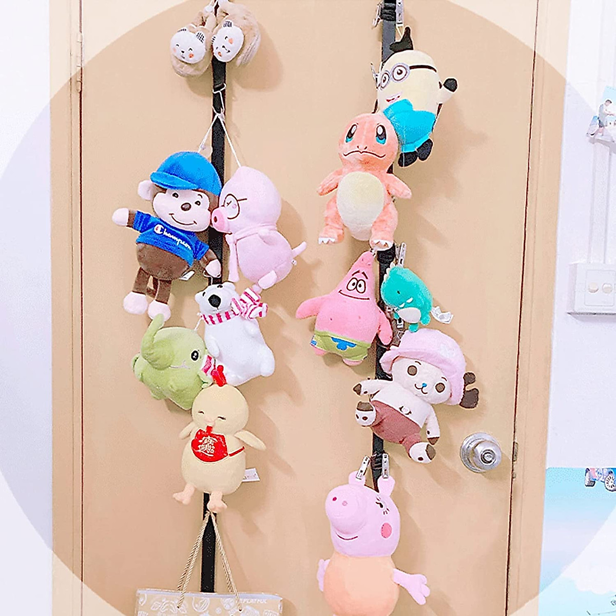 BetterJonny 2 Pack Closet Hanging Hat Organizer Rack, 16 Stainless Steel Hat Storage Clips Hat Organizer Holder for Room Closet for Men or Women Closet Hook Cap Holder(Black)