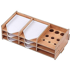 Delaman Diamond Painting Tool Storage Tray, 9 Grids Wood Diamond Painting Tray Organizer-Diamond Tools Storage Trays Multi for Women Ladies Beginner