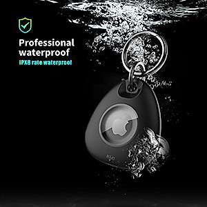 Waterproof Apple AirTag Keychain Case with Key Ring | IPX8,Ultra-Durable,Fully Enclosed | Air Tag Holder case for Luggage,Keys,Dog Collar(2 Pack)