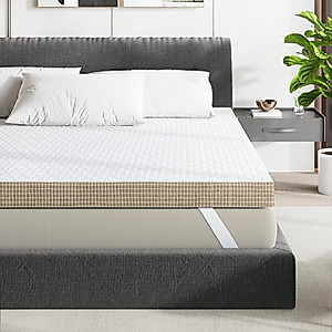 Memory Foam Mattress Topper Queen Size 3 Inch, Flexpedic Gel Infused Gel Cooling Topper Pad with Knitted Cotton Cover for Back Pain Relief, CertiPUR-US, Ventilated and Breathable,60"*80"
