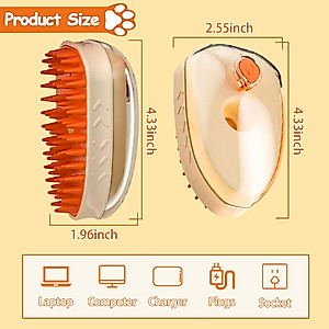 Cat Steam Brush for Shedding，3 in 1 Cat Brush with steam，Portable Pet Hair Removal Tool for Cat and Dog,Self Cleaning Steam Brush for Massage (Standard version)