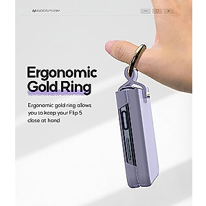 GOOSPERY Goosepry Ring Holder Case Compatible with Galaxy Z Flip 5 Case, Slim Thin Solid Pastel Sturdy Hard PC for Extra Protection Case for Z Filp5 5G 2023, Lilac Purple