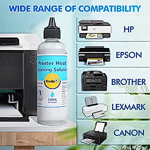 Koala Printhead Cleaning Kit, Printer Cleaning Kit 120ml Compatible with Epson/Canon/Brother/HP Inkjet Printers ET-2720 ET-2803 ET-4800 ET15000 WF7710 XP4105 etc.
