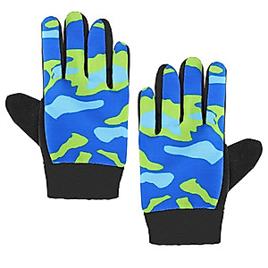 Accmor Kids Cycling Gloves, Kids Fishing Gloves, 4-10 Years Boys Girls Kids Sport Gloves, Breathable Non-Slip Full Finger Gloves for Child Cycling Climbing Riding Biking Outdoor Sports