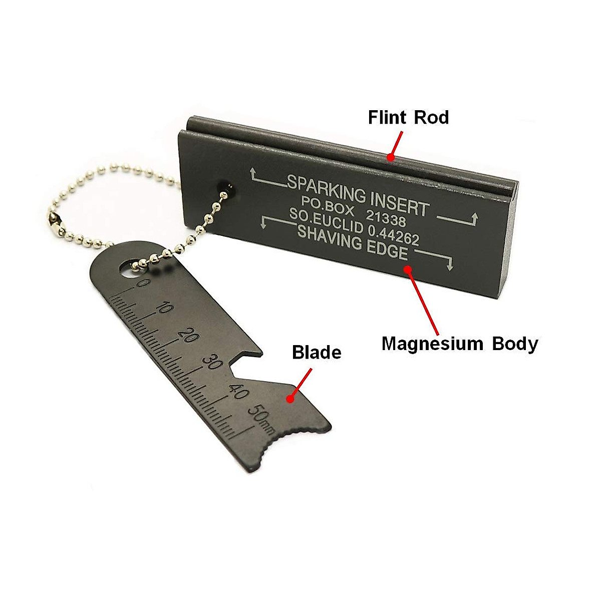 Fire Starter, Easy to Ignite Magnesium Flint for Camping/Hiking/Emergency (2 Pack)