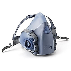 3M Reusable Respirator, Half Face Piece 7502, Use with Bayonet Cartridges/Filters (Not Included) for Gases, Vapors, Dust, Medium Size