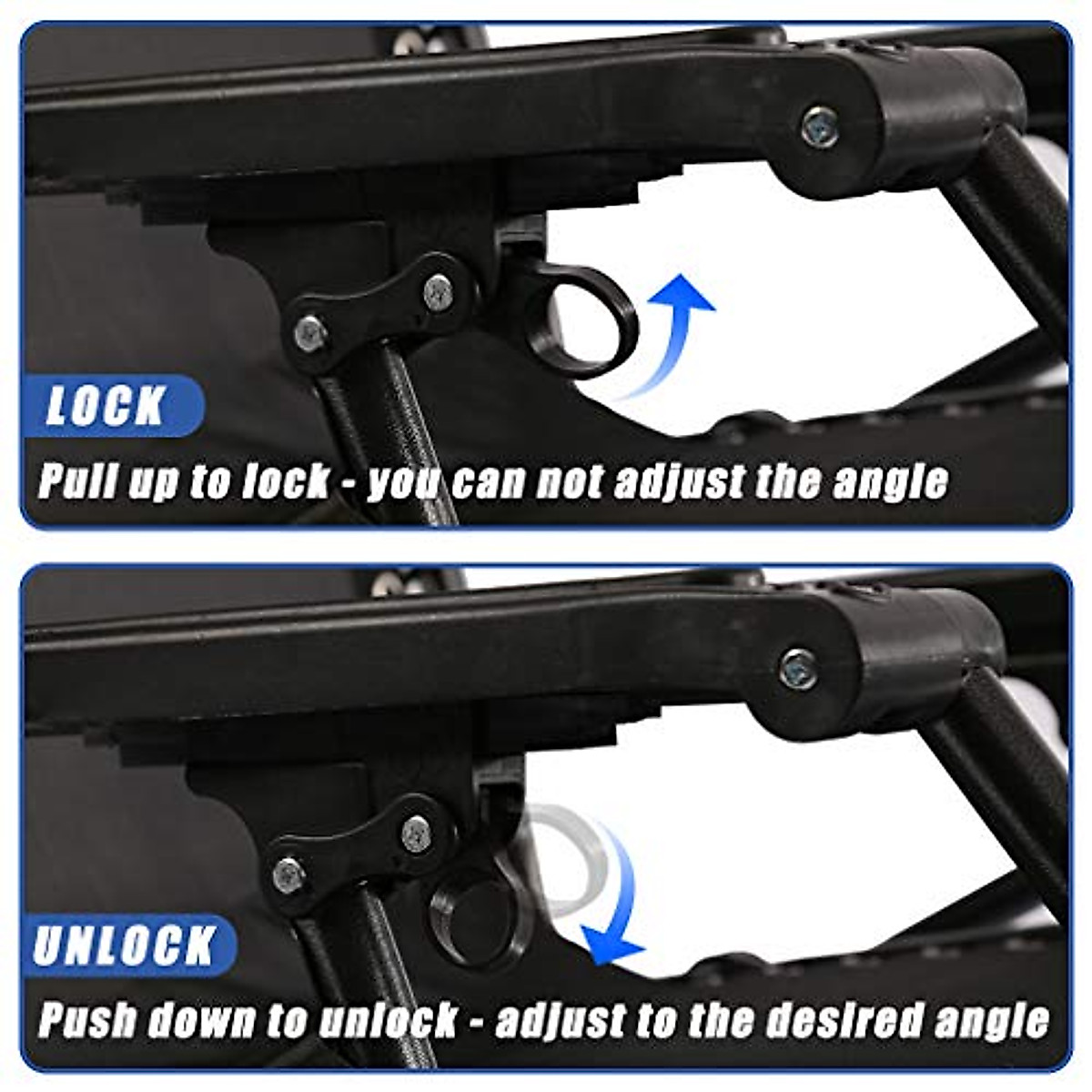 Vnewone Zero Gravity Chair Set of 2 Patio Folding Anti Reclining Lounge Deck Foldable Yard with Pillow and Cup Holder, Black