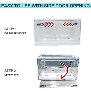 4utoHydra 4 PCS Collapsible Storage Bins, 80L Plastic Storage Bin Organizing Container with Lid and 4 Wheels, Clear Folding Plastic Container, Storage Organizer Five Doors with Secure Latching Buckles ( Extra Large , White)