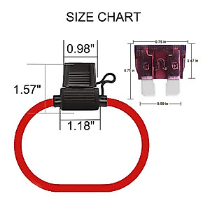 MuHize Inline Fuse Holders 12v, Upgraded Car Standard 12V Add-a-Circuit Fuse, 12 Gauge Waterproof APR ATO ATC Inline Fuse Wire with 40AMP Standard Fuses(3 Pack)