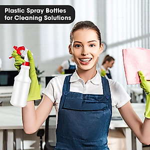 Rtteri 20 Pack 32oz Plastic Spray Bottles for Cleaning Solutions, Empty Spray Bottles Bulk, Adjustable Leak Proof Sprayer Bottles with Label for Plants Pet BBQ Home Kitchen(Multicolor)