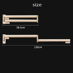 SOVORM Folding Dryer Wall Mounted Clothes Airer Aluminum Extendible Drying Rack Rotatable Towel Pole Holes Shelf Indoor Bathroom Balcony Outdoor (Color : E) The New