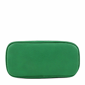 FashionPuzzle Lightweight Tassel Zipper Bucket Crossbody Bag (Kelly Green) One Size