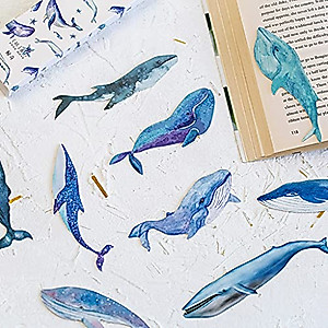 BEERBINGER Bookmarks, Whale Fish Shape Bookmarks Cute Book Mark Stationery Reading Accessories Paper Book Label 30 Pcs