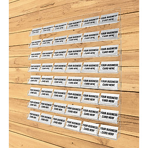 Wall Business Card Holder with Hanging Hardware for 3.5" x 2" Contact or Appointment Cards Trade Show Expos Real Estate Retail Stores 48 Pocket Clear Acrylic One Piece by Marketing